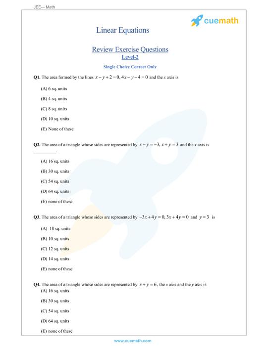 Linear Equations In Two Variables Worksheet