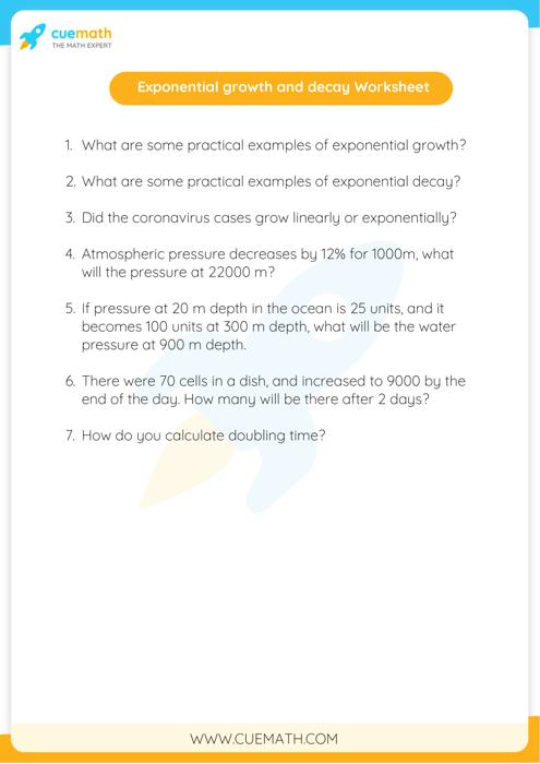 Exponential Growth And Decay Worksheet