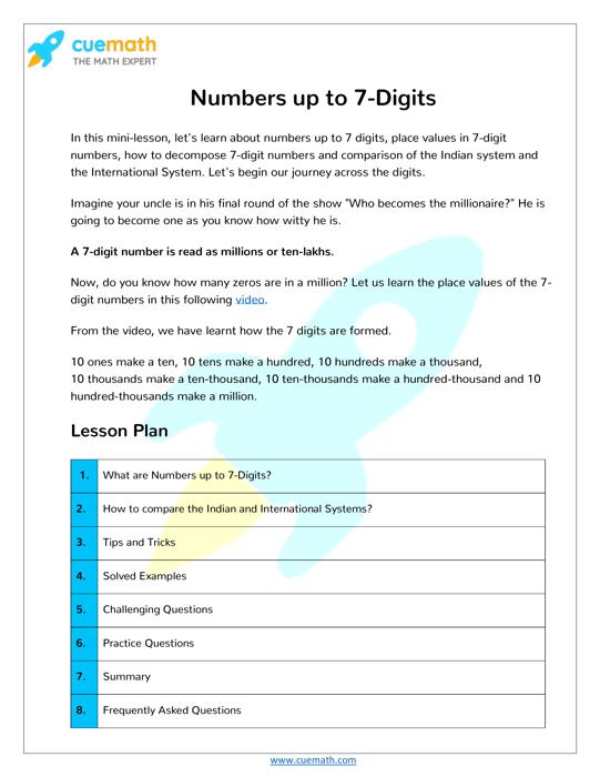 Convert Number Names Into Numbers Up To Thousands 3rd Grade Math 